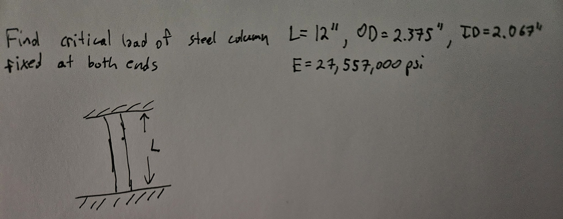 Solved Find critical lad of steel column fixed at both | Chegg.com