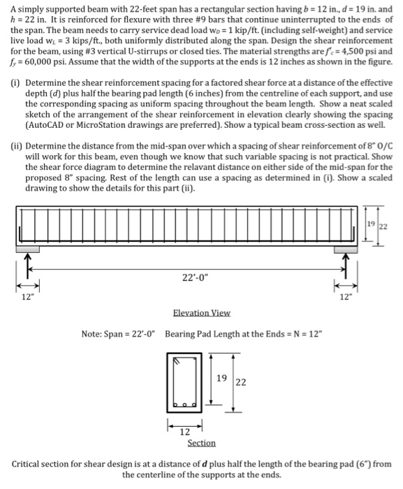 Solved A simply supported beam with 22-feet span has a | Chegg.com