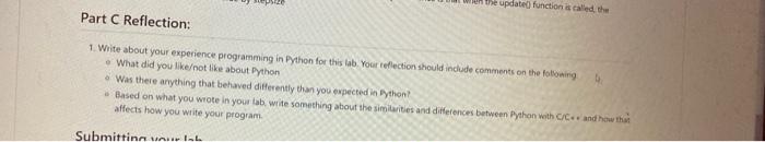 Solved 1. Wite about your experience programming in Python | Chegg.com