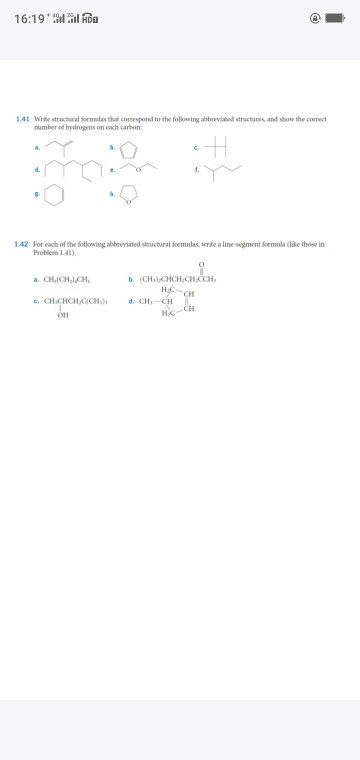 16:19:31 HD 1.41 Write structural formulas that | Chegg.com
