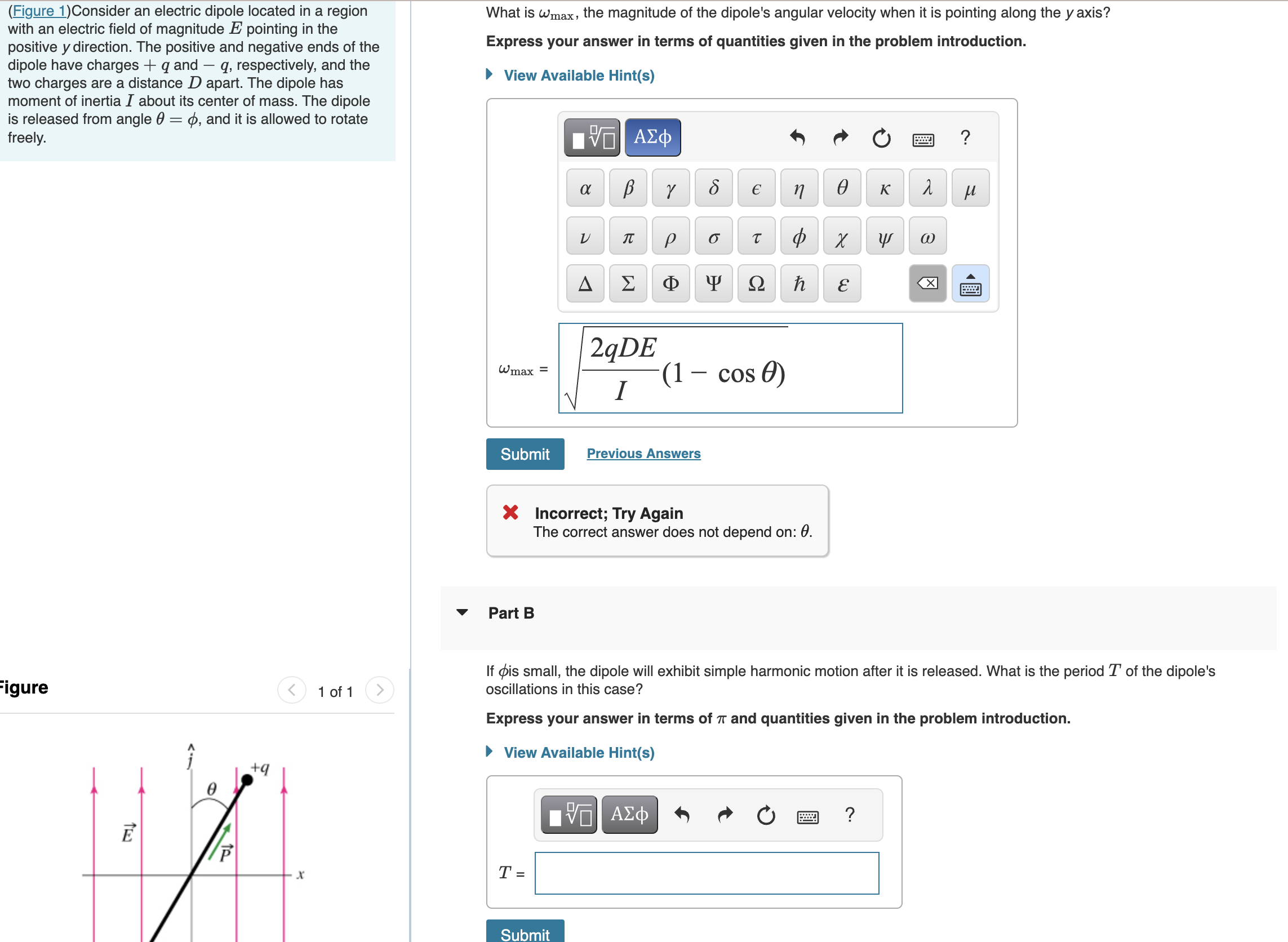 Solved (Figure 1)Consider an electric dipole located in a | Chegg.com