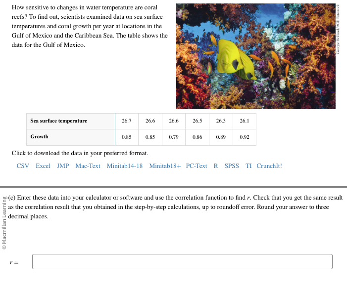 Solved (c) ﻿Enter these data into your calculator or | Chegg.com
