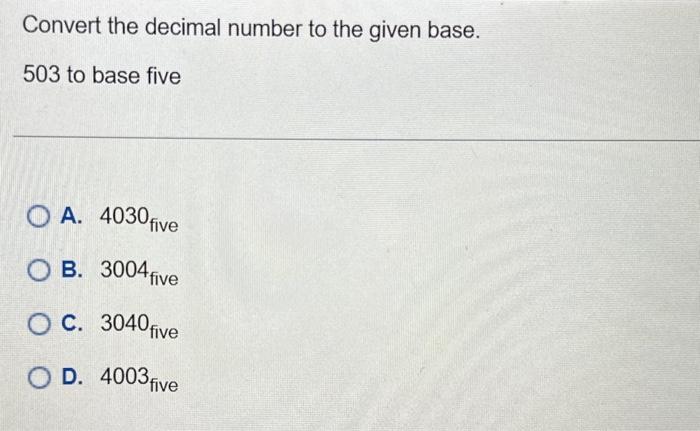 base five | Chegg.com