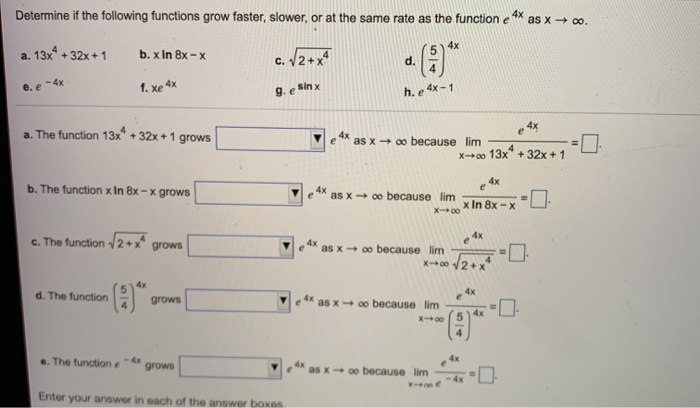 Solved Determine if the following functions grow faster, | Chegg.com