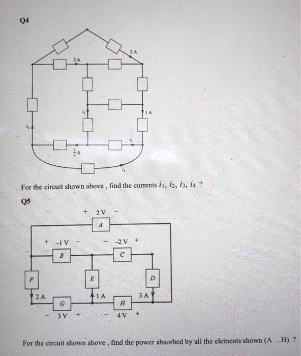Solved For the circuit shown above, find the currents | Chegg.com