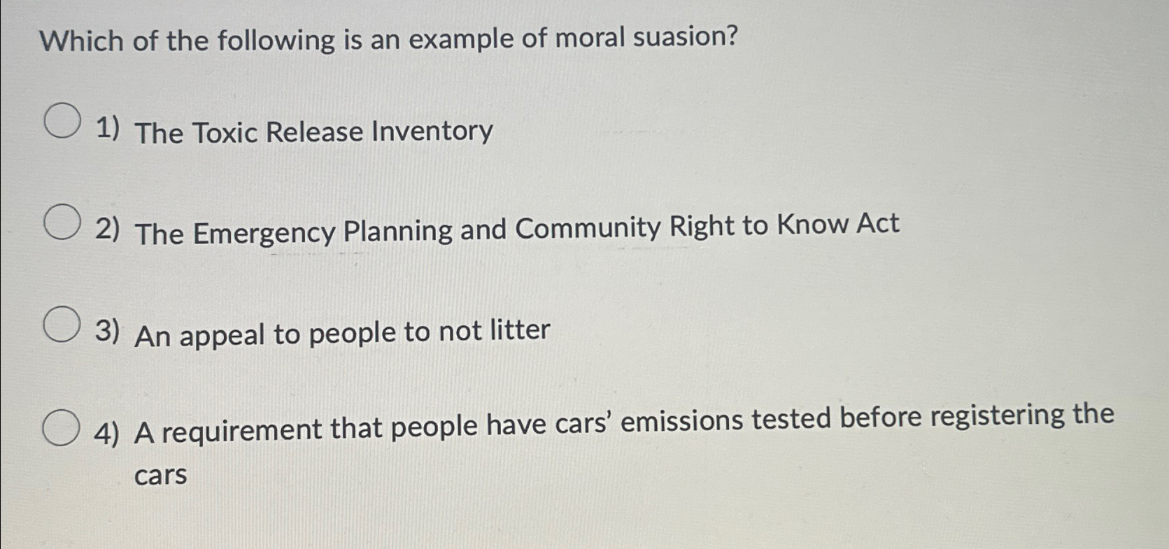 Solved Which of the following is an example of moral | Chegg.com