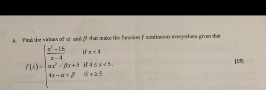 Solved a. ﻿Find the values of α ﻿and β ﻿that make the | Chegg.com