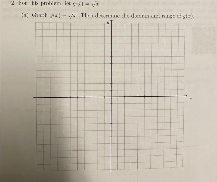 Solved 2. For this problem, let g(x)=x. (a) Graph g(x)=x. | Chegg.com