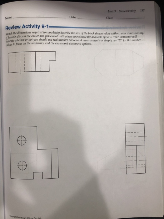 Solved Date Unit 9 Dimensioning 187 Name Class Review | Chegg.com