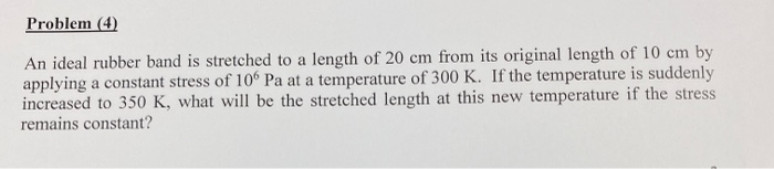 Solved Problem (4) An ideal rubber band is stretched to a | Chegg.com