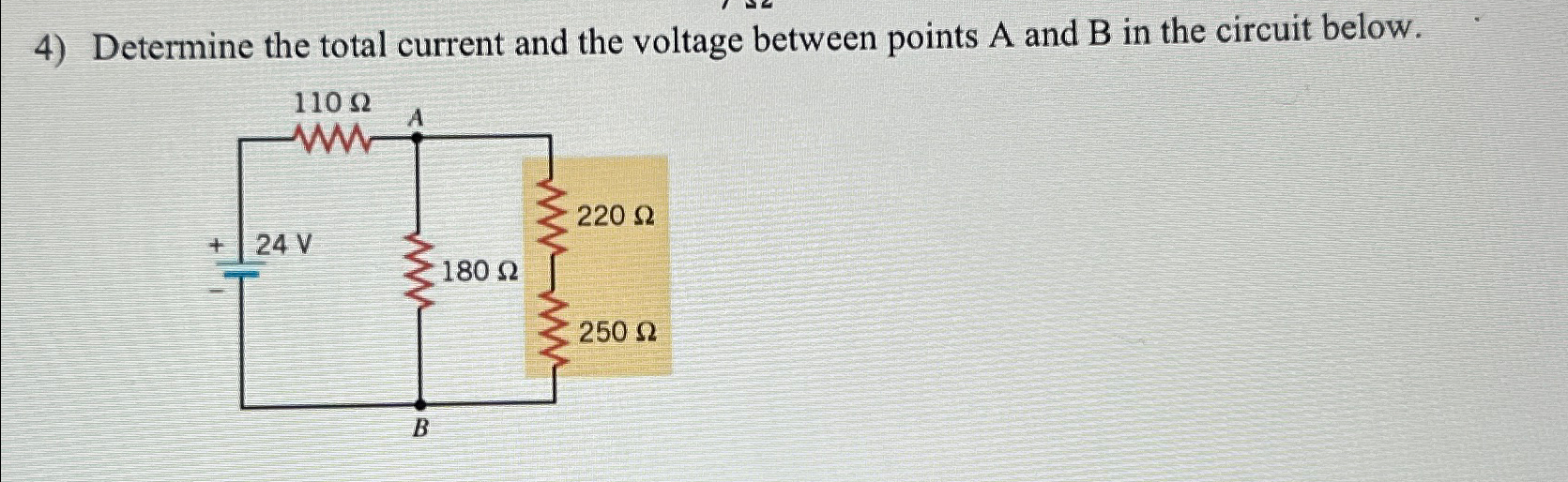 Solved Determine the total current and the voltage between | Chegg.com
