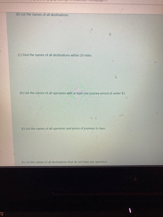 Solved A relational database contains details about journeys | Chegg.com