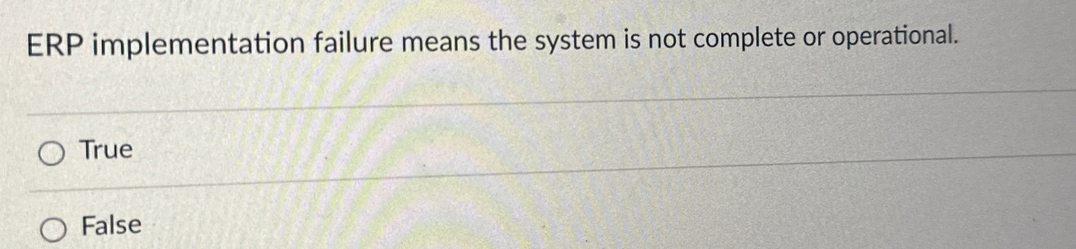 Solved ERP implementation failure means the system is not | Chegg.com