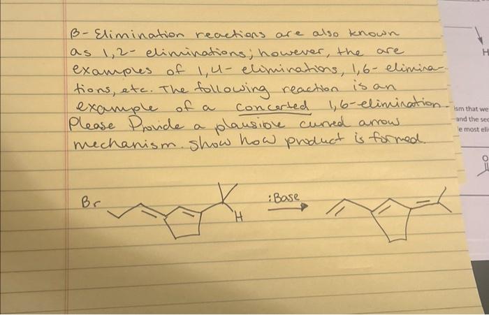 Solved β - Elimination reactions are also known as | Chegg.com