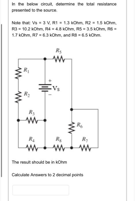 In the below circuit, determine the total resistance | Chegg.com