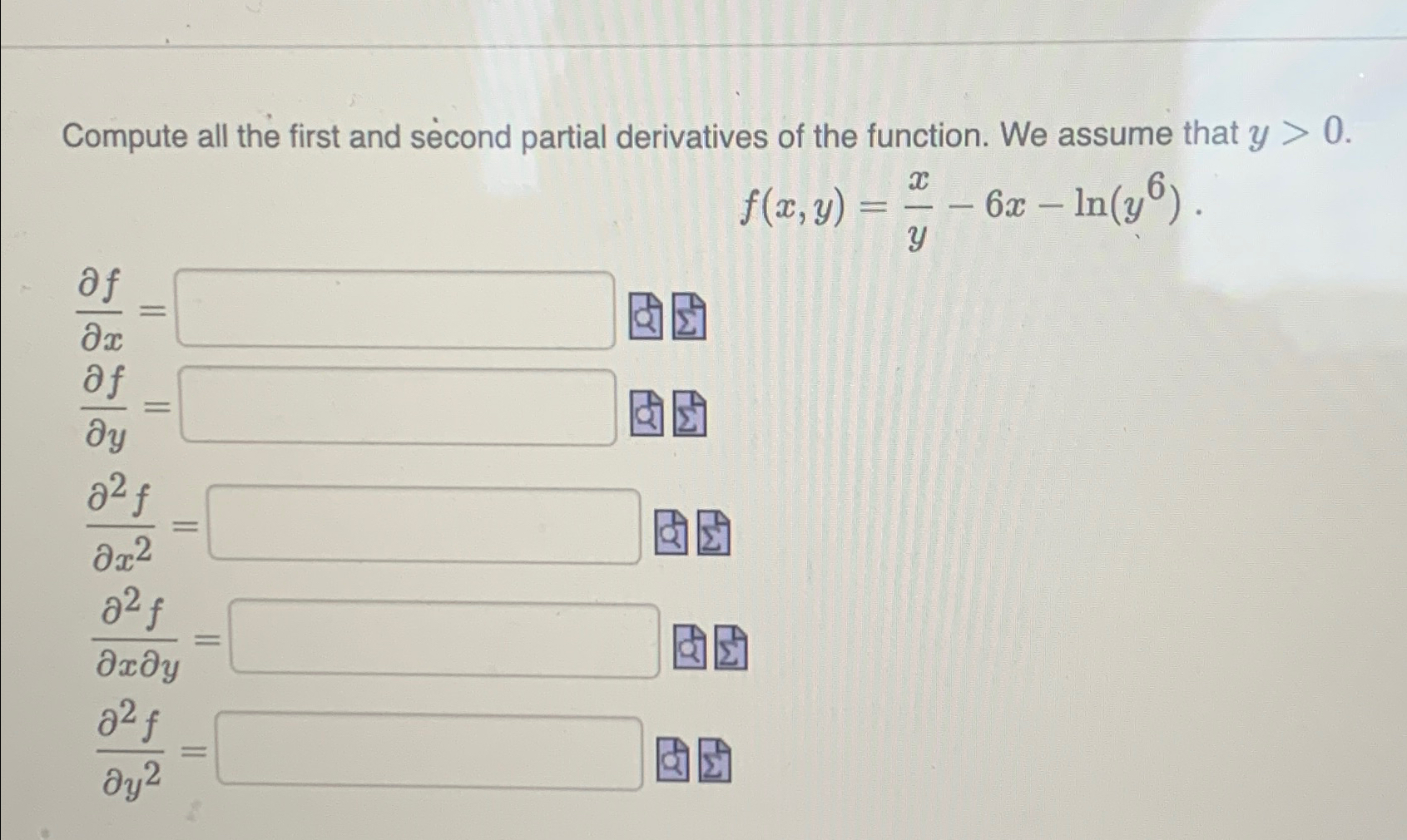 Solved Compute all the first and second partial derivatives | Chegg.com