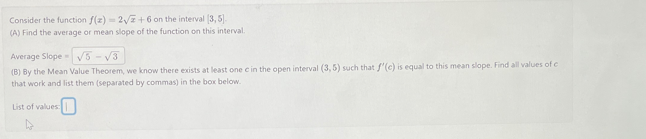 Solved Consider the function f(x)=2x2+6 ﻿on the interval | Chegg.com