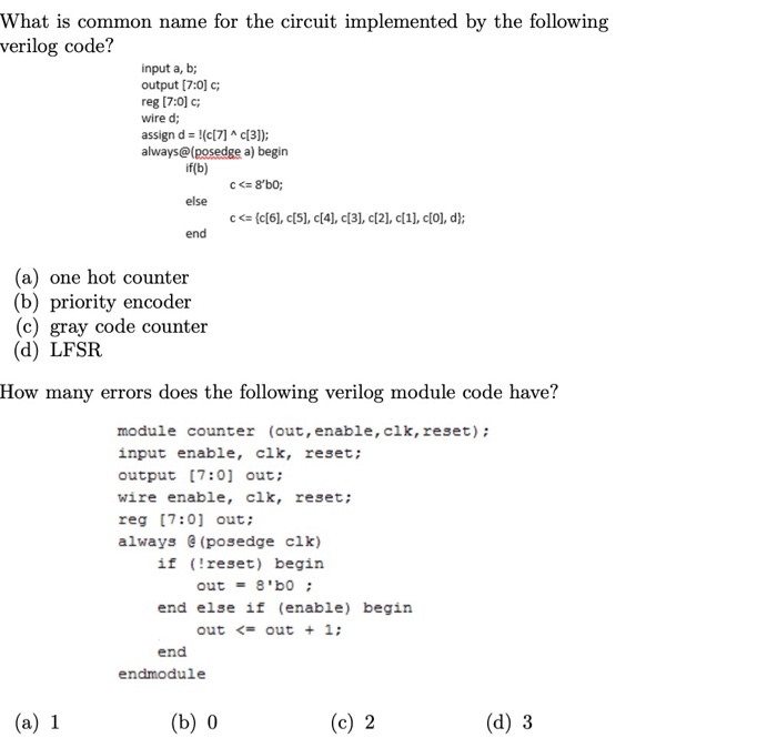 Solved What is common name for the circuit implemented by | Chegg.com