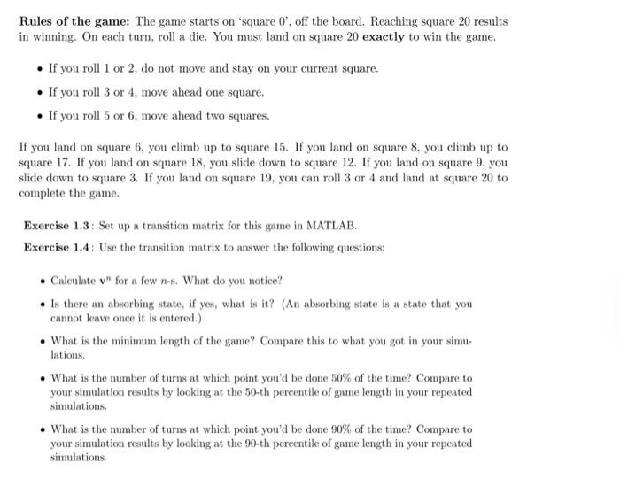 Solved need help with creating a transition matrix in matlab | Chegg.com