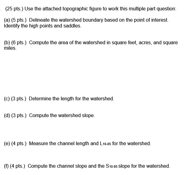 Solved Use the attached topographic figure to work this | Chegg.com