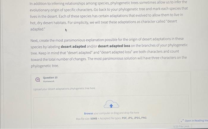 In addition to inferring relationships among species, | Chegg.com