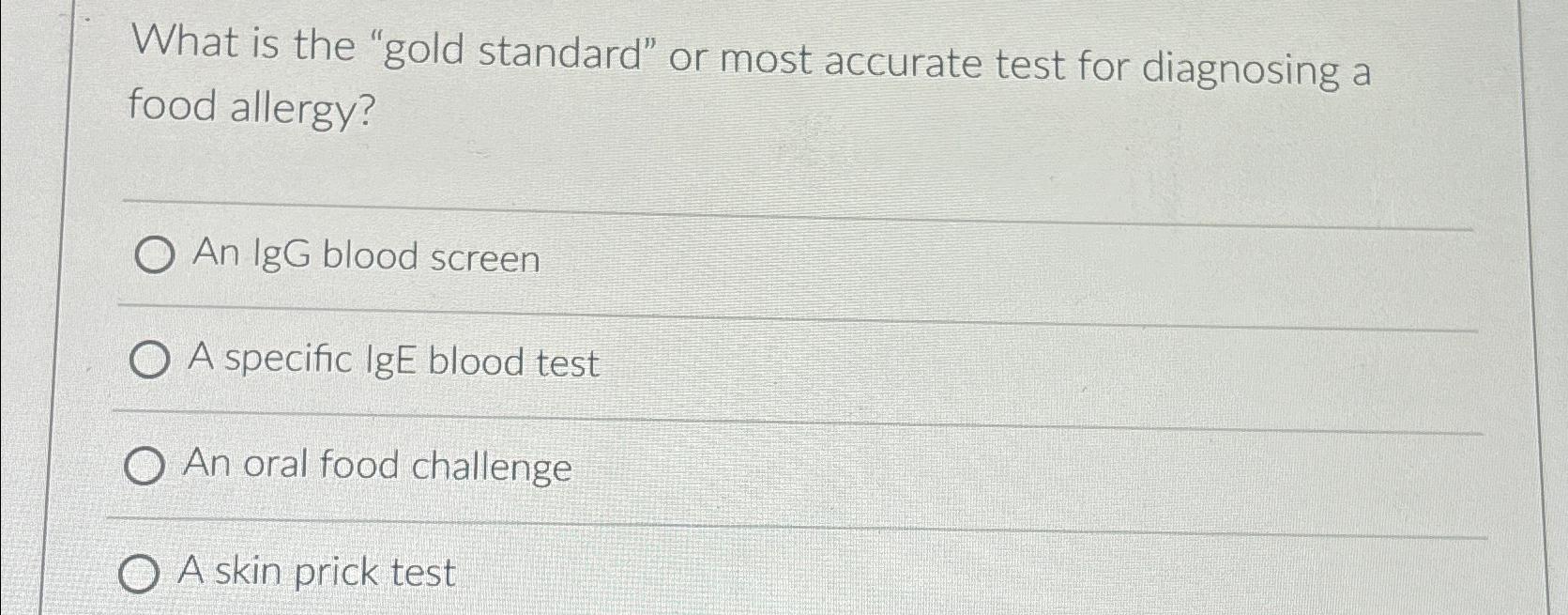 Solved What is the "gold standard" or most accurate test for | Chegg.com
