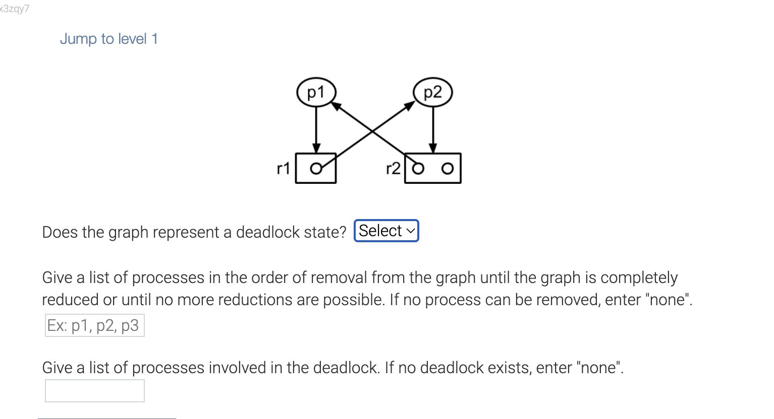 Solved Jump to level 1Does the graph represent a deadlock | Chegg.com