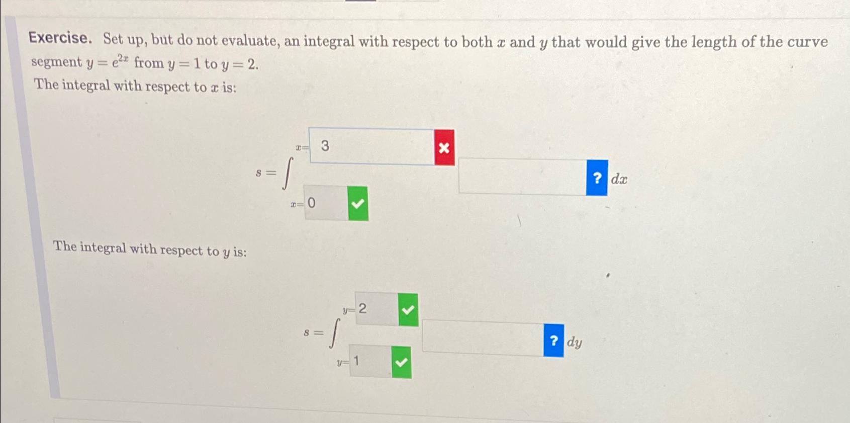 Solved Exercise. Set up, ﻿but do not evaluate, an integral | Chegg.com