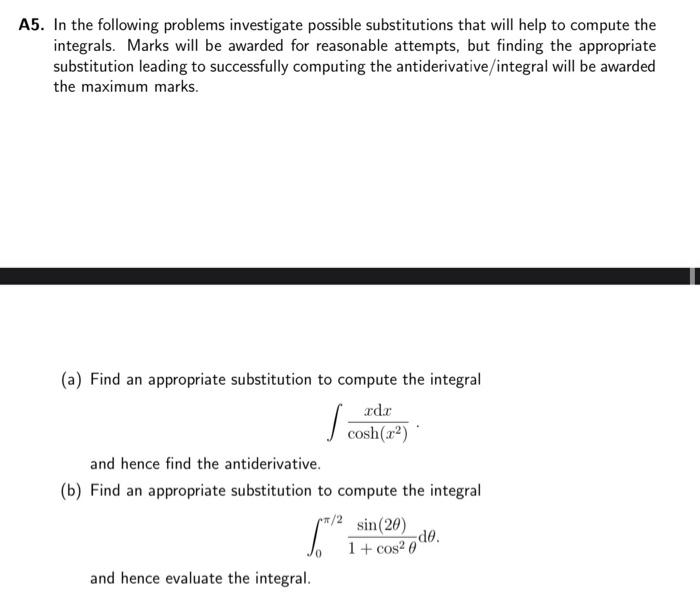 Solved A5. In the following problems investigate possible | Chegg.com