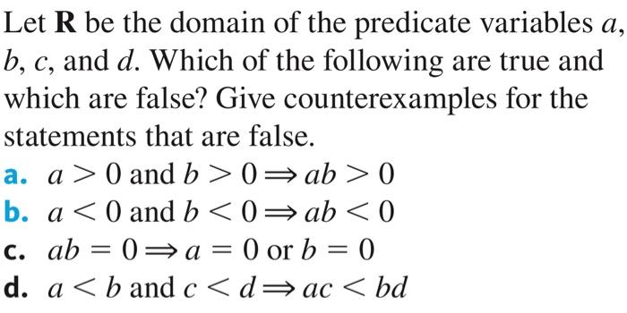 Solved Let R be the domain of the predicate variables a, | Chegg.com