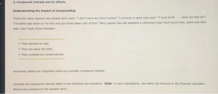 Solved Understanding the Impact of Compounding There are | Chegg.com