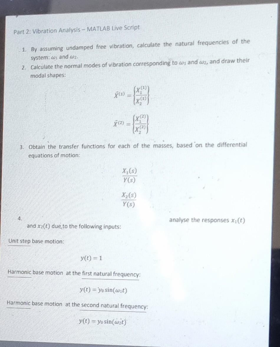 The harmonic base motion of the structure is defined | Chegg.com