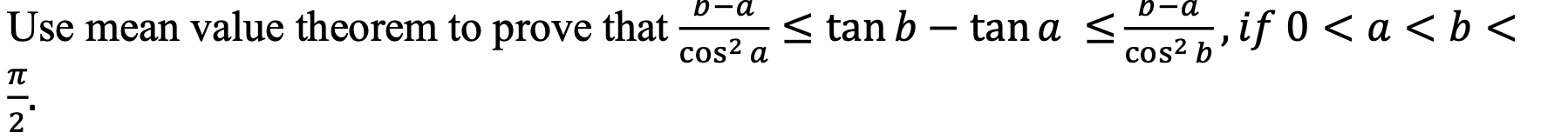 Solved Use mean value theorem to prove that | Chegg.com
