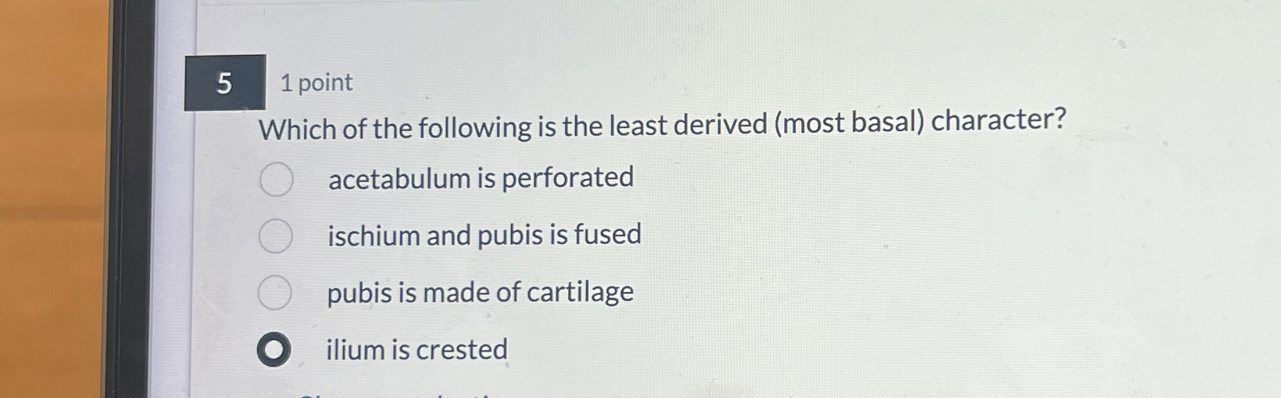 Solved 51 ﻿pointWhich of the following is the least derived | Chegg.com