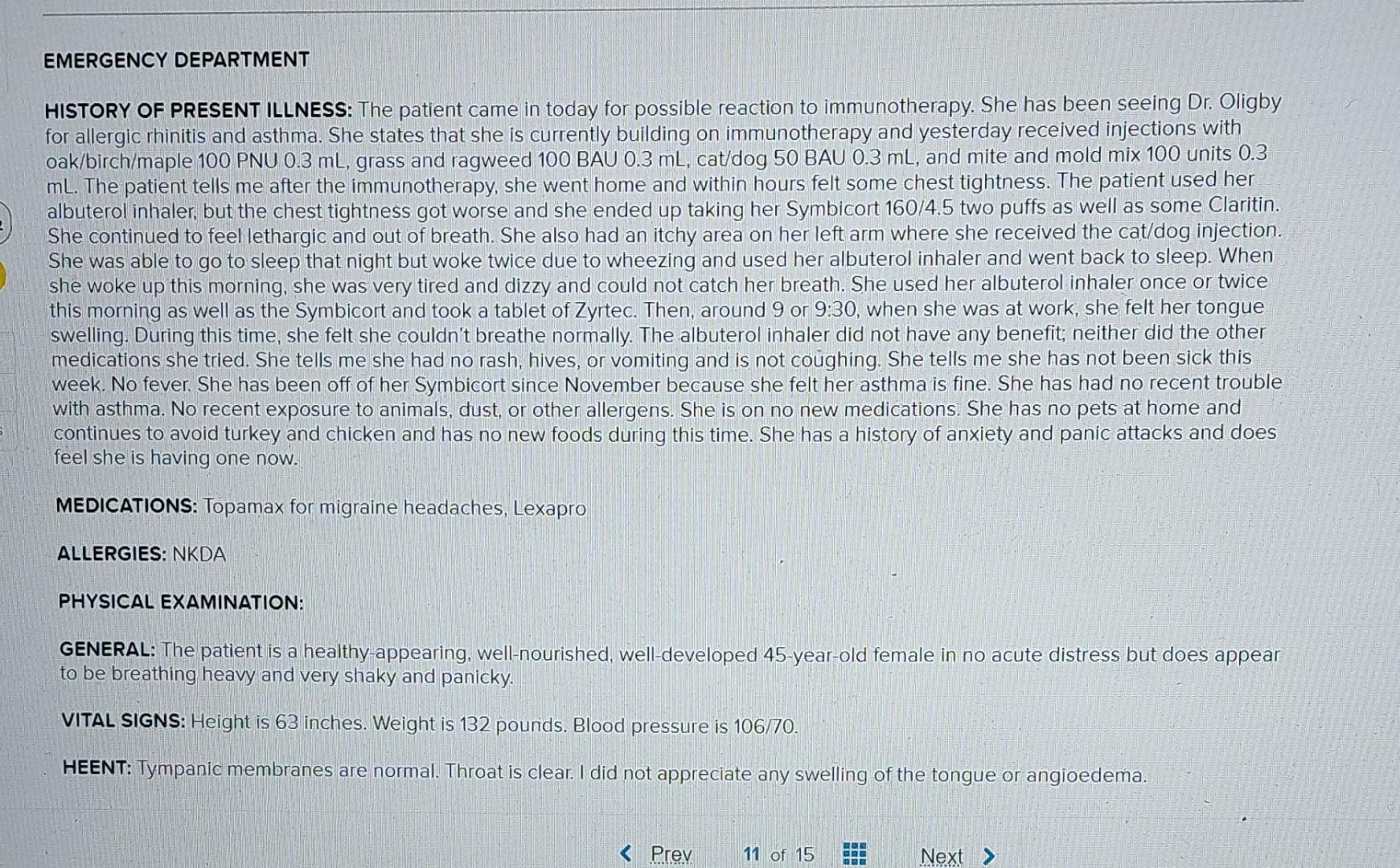 GENERAL: The patient is a healthy-appearing, | Chegg.com