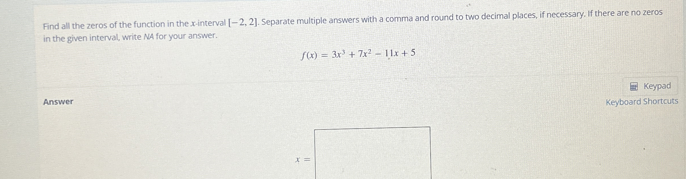 Find all the zeros of the function in the x-interval | Chegg.com