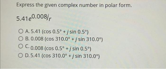 Solved Express the given complex number in polar form. \\( | Chegg.com