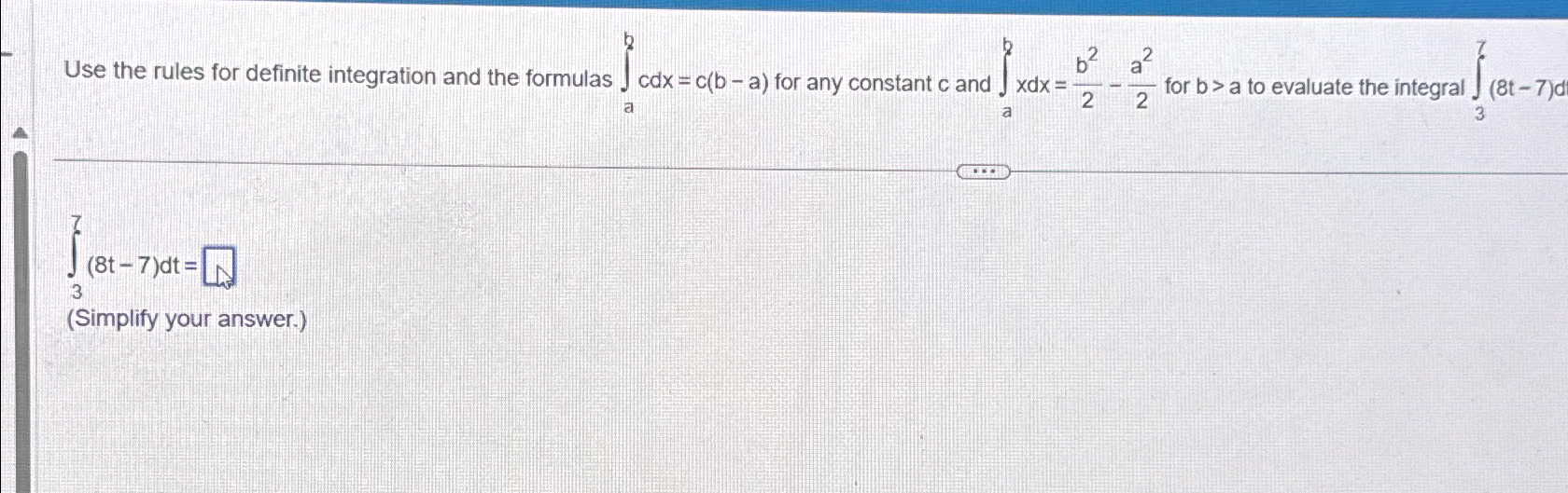 Solved Use the rules for definite integration and the | Chegg.com