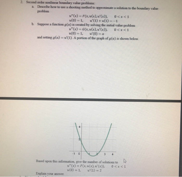 Solved 2. Second order nonlinear boundary value problems: a | Chegg.com