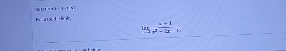 Solved QUESTION 3 - 1 ﻿POINTEvaluate the | Chegg.com