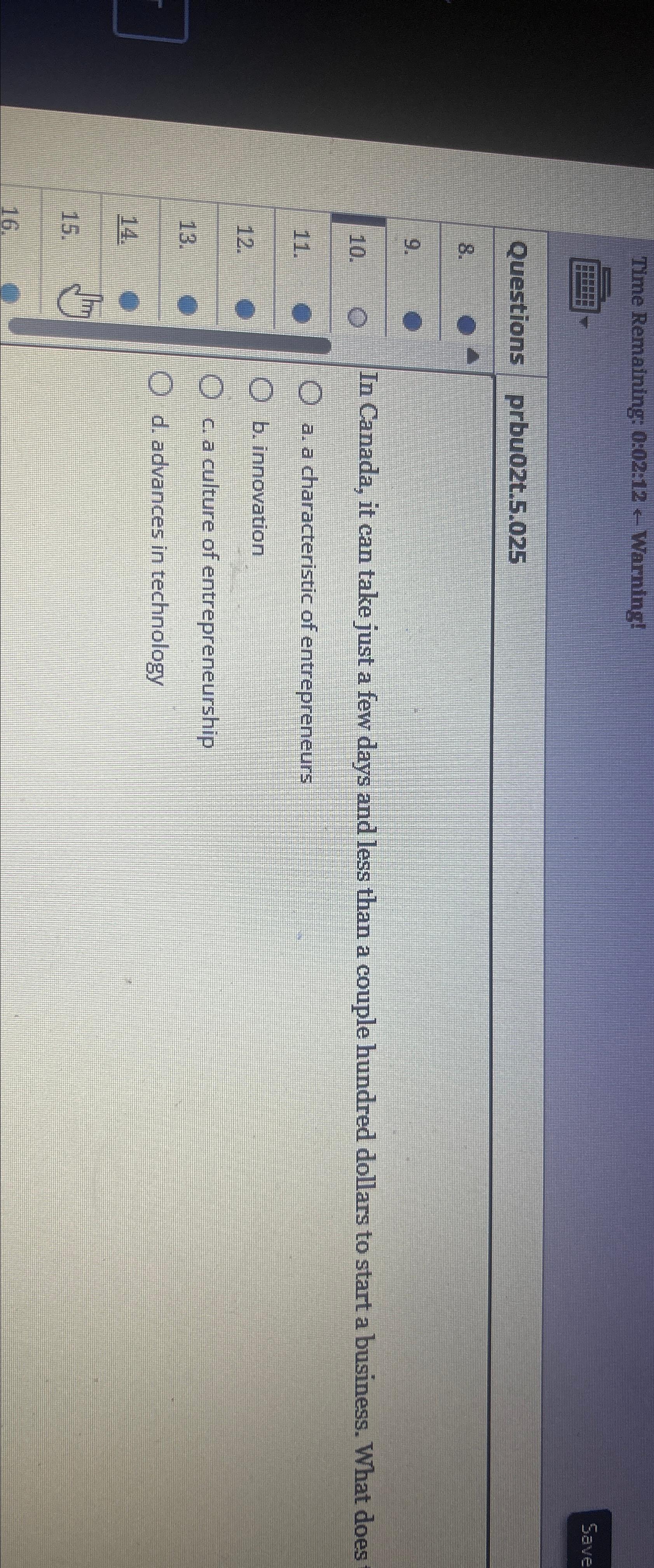 Solved Time Remaining: 0:02:12 ﻿larr Warning!Questions | Chegg.com