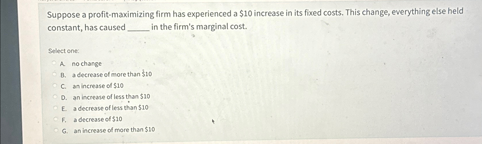 Solved Suppose a profit-maximizing firm has experienced a | Chegg.com