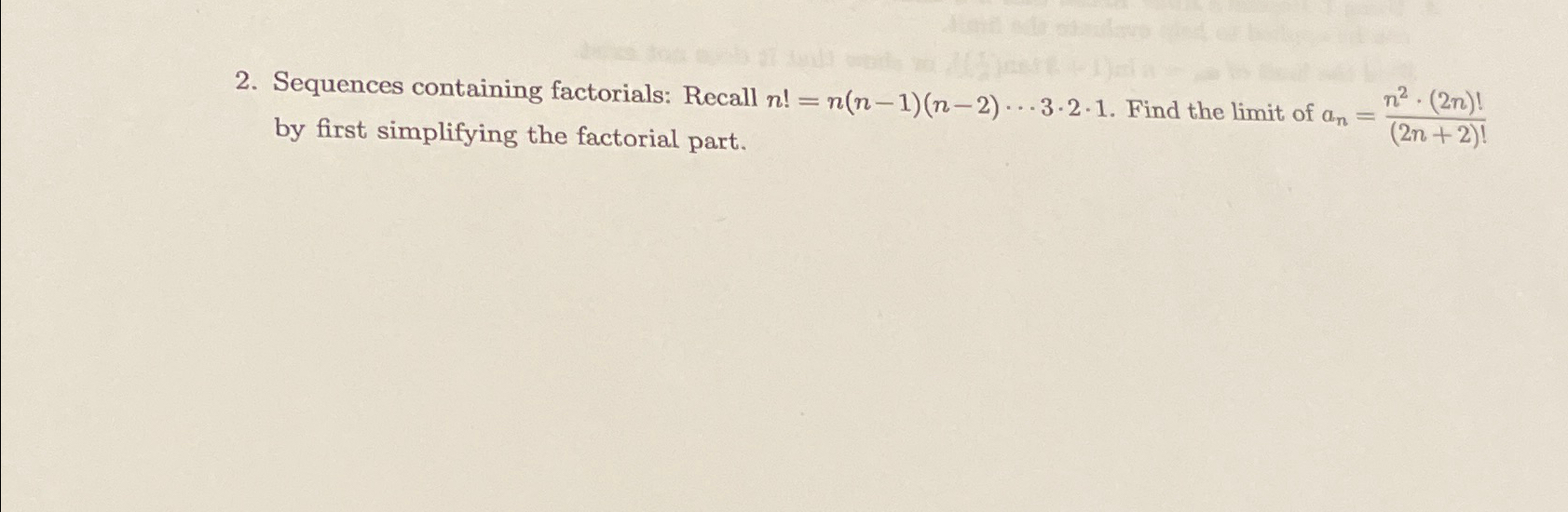 Solved Sequences containing factorials: Recall | Chegg.com