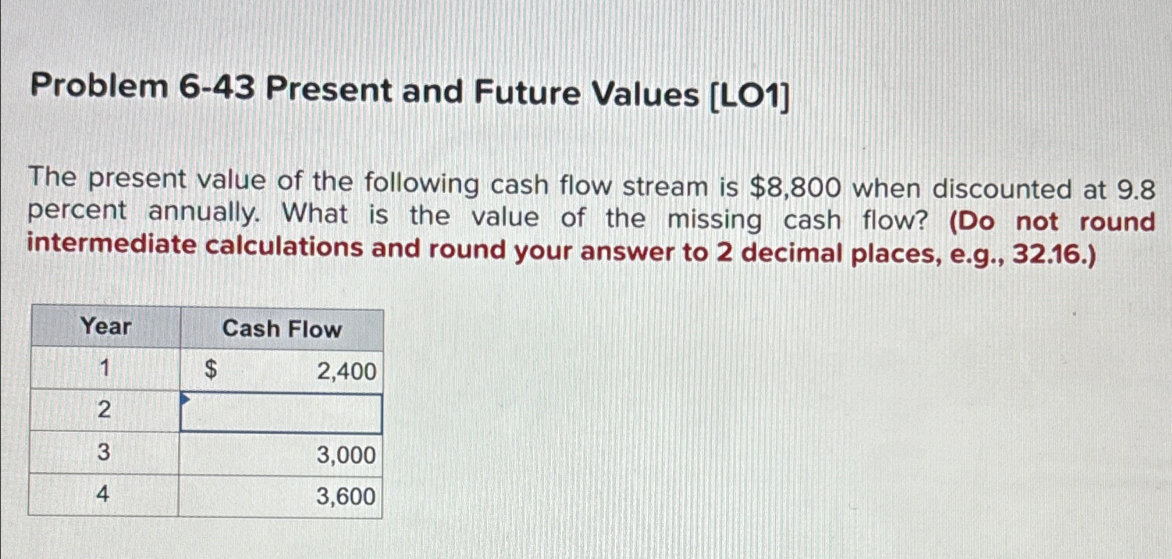 Solved Problem 6-43 ﻿Present and Future Values [LO1]The | Chegg.com