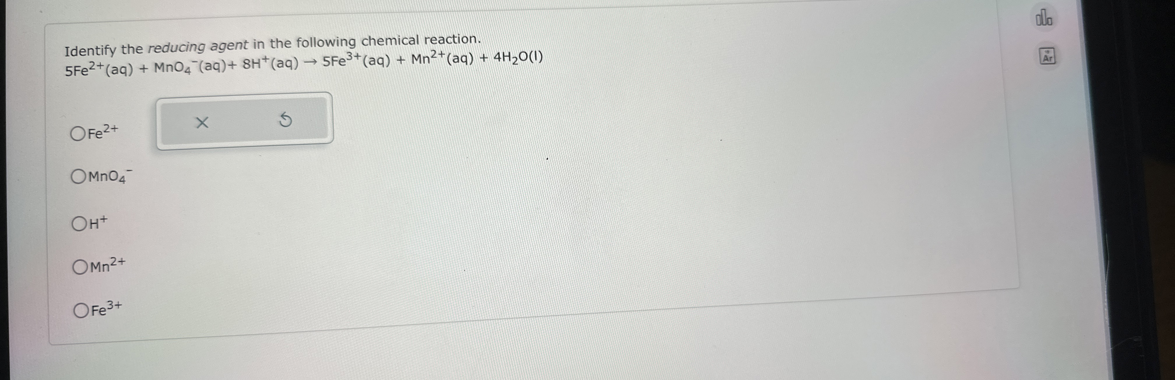 Identify the reducing agent in the following chemical | Chegg.com