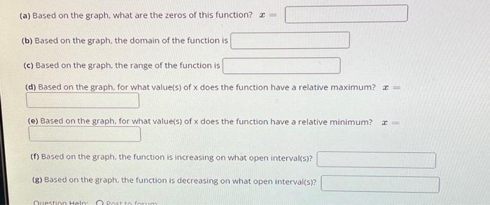 Solved (a) Based on the graph, what are the zeros of this | Chegg.com
