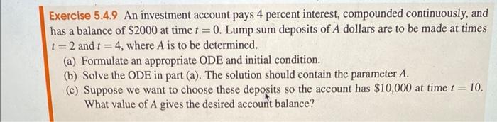 Solved for exercise 5.4.2 solve for c and solve exercise | Chegg.com