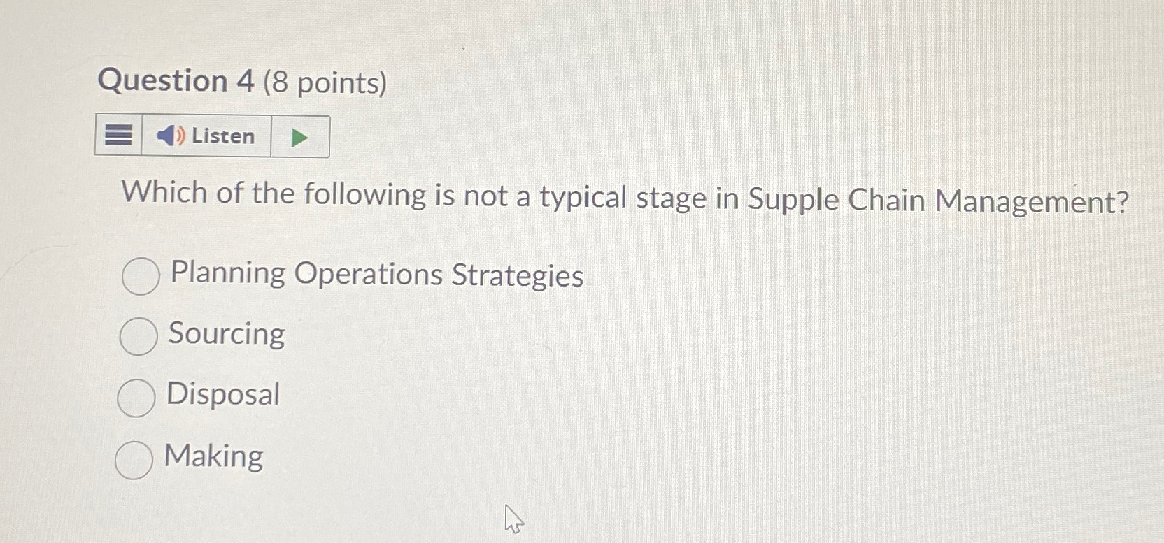 Solved Question 4 (8 points)ListenWhich of the following is | Chegg.com Solved Question 4 (8 points)ListenWhich of the following is | Chegg.com