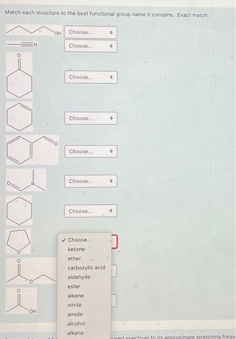 Solved Match each structure to the best functional group | Chegg.com