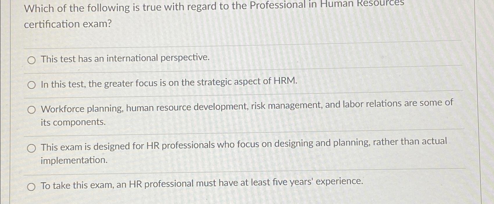 Solved Which of the following is true with regard to the | Chegg.com